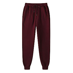 Women's Sweatpants Petite Length Pockets Pants Casual Workout Athletic Joggers Drawstring Waist Sweat Pants Brown