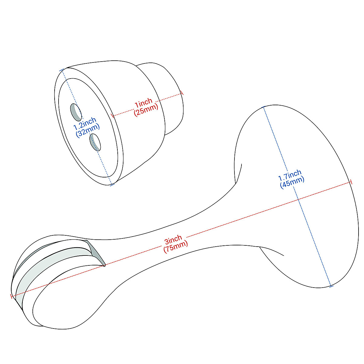 Rok Hardware Magnetic Door Stop Holder 3 Inches (Brushed Nickel, 1 Pack)