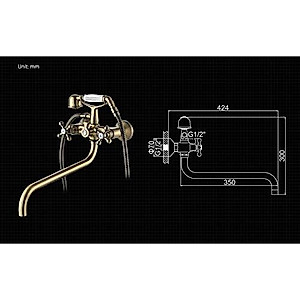 Kitchen Taps Bathtub Faucets Telephone Style Dual Handle Mixer Taps Bathroom Bath Outlet Nozzle Shower Faucet With Hand Shower