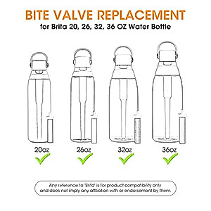 AIEVE Water Bottle Mouthpiece Replacement for Brita Water Bottle, 2 Pack Silicone Bite Valve Replacement Parts for Brita Water Filter Brita Water Bottle Filter