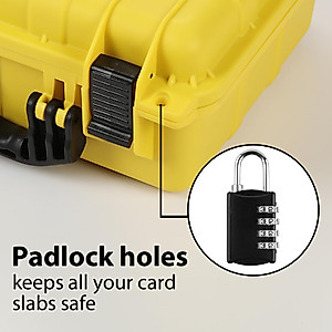 G-PLUS Graded Card Storage Box Compatible with BGS PSA SGC FGS Weatherproof Graded Sports Trading Cards(Large, Orange & Yellow)