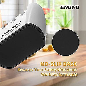 enowo Premium Knife Sharpeners,4 Stage Kitchen Knives Sharpener Helps Repair,Restore & Polish Straight-Edge Dull Knives & Sharpen Scissors Quickly and Safely,Easy to Use Blade Sharpener