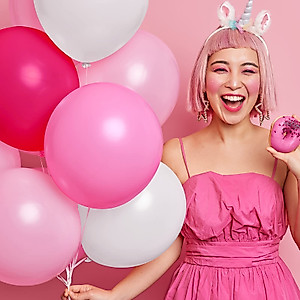 Civaner 168 Pack Balloon Garland Arch Kit Latex Balloon Different Sizes 18/10/5 Inch Balloons Wall Decor for Wedding Birthday Party(Gradient Pink)