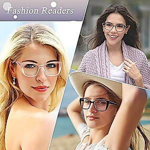 HOFANNO 6 Pack Stylish Reading Glasses for Women 1.5 Blue Light Blocking Readers Cateye Eyeglasses with Spring Hinge
