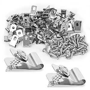 120 Pcs Fence Wire Clamps Stainless Steel Fencing Mounting Clips with120 Pcs Stainless Steel Screws for 12-16 Gauge Welded Wire to Wood, Metal or Vinyl Fence(x120 Kit)