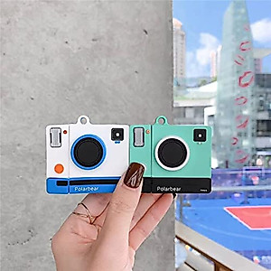 Airpod 3 Case, 2021 with Keychain Cute Cartoon Candy Design Shockproof Skin Protection Accessories Airpod 3rd Silicone Cover. (Camera-Green)