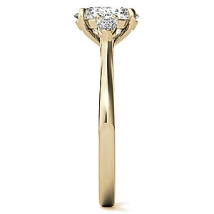 Bhumi Gems 1.5 CT Oval Engagement Ring Three Stone Moissanite Diamond Wedding Bridal Ring, 925 Silver 10K 14K 18K Solid Yellow Gold Ring for Women, Anniversary Promise Gift Her