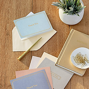 Hallmark Thank you Cards Assortment, Gold Foil Solids (24 Thank You Notes with Envelopes)