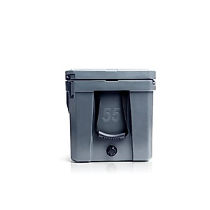 Cobalt 55 Quart Roto-Molded Super Ice Cooler | Large Ice Chest Holds Ice Up to 3 Days | (Gray)