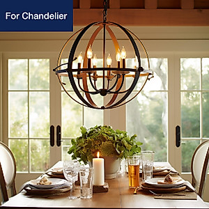 FLSNT CA11 E12 LED Candelabra Bulbs, Dimmable LED Chandelier Light Bulbs, 40W Equivalent, 2200K Warm White Light, 330LM, Amber Glass Finishing, 6 Pack