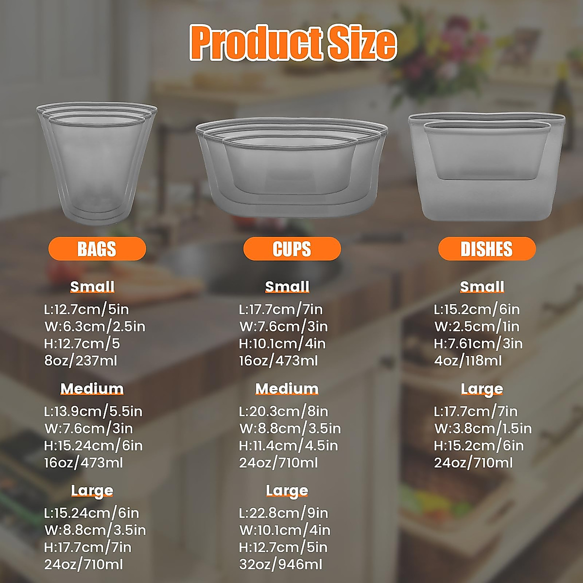 8 Pack Silicone Food Bags, Silicone Reusable Freezer Bag, Reusable Bags, Freezer Microwave Oven Dishwasher Safe for Food Leftover Travel Camping (Gray)