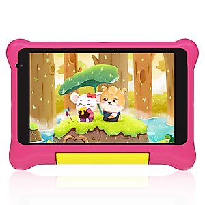 Cheerjoy Kids Tablet 7 inch,Android 12 Tablet for Kids,32GB ROM 128GB Expanded,Parental Control,Kids Software Pre-Installed, Dual Cameras,Android Learning Tablet with Proof Case for Toddlers (Pink)