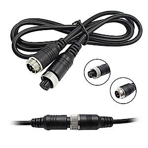 Hxchen 1M/3FT Car 4-Pin Aviation Video Extension Cable for CCTV Rearview Camera Truck Trailer Camper Bus Motorhome Vehicle Backup Monitor Waterproof Shockproof System