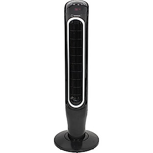 Genesis Powerful 40 Inch 360 Degree Oscillating Tower Fan With Max Air Quiet Technology And Remote, Black (A2TOWERFAN360)