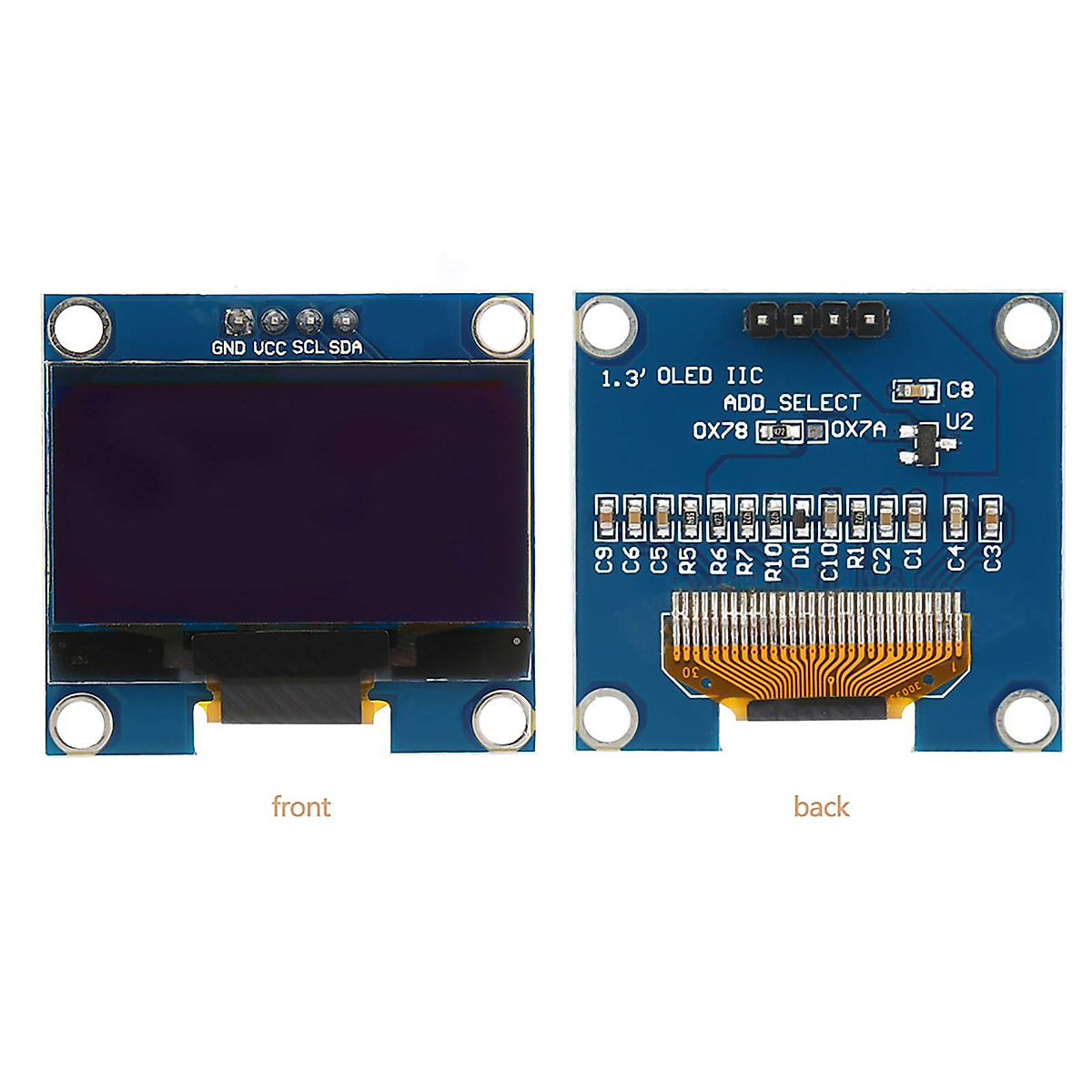 Walfront 1.3 Inch 128X64 IIC I2C SPI Serial OLED Display Module White Text Color for MP3 Function Cellphone Smart Health Device