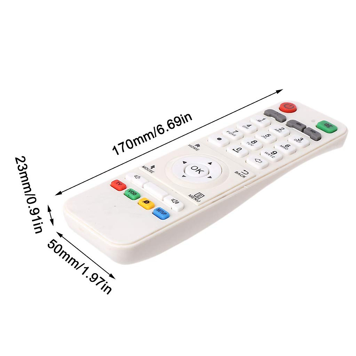 angwang White Remote Control Controller Replacement for LOOL Loolbox IPTV Box Great BEE IPTV and Model 5 OR 6 Arabic Box Accessories, 170x50x23mm/6.6x1.9x0.9in