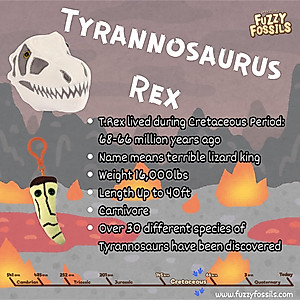 Fuzzy Fossils T rex Stuffed Animal, T rex Plush, Dinosaur Stuffed Animal, Stuffed Dinosaur Plush, Tyrannosaurus Rex Toy, Trex Dinosaur Toy, Dinosaur Skull Decor, Dinosaur Pillow, Paleontologist Gifts