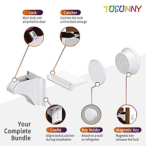 Cabinet Locks Child Safety Latches - TUSUNNY Baby Proofing Lock Child Proof Drawer Locks with Strong Adhesive for Cabinets and Drawers,Door & Corner (20Pack)