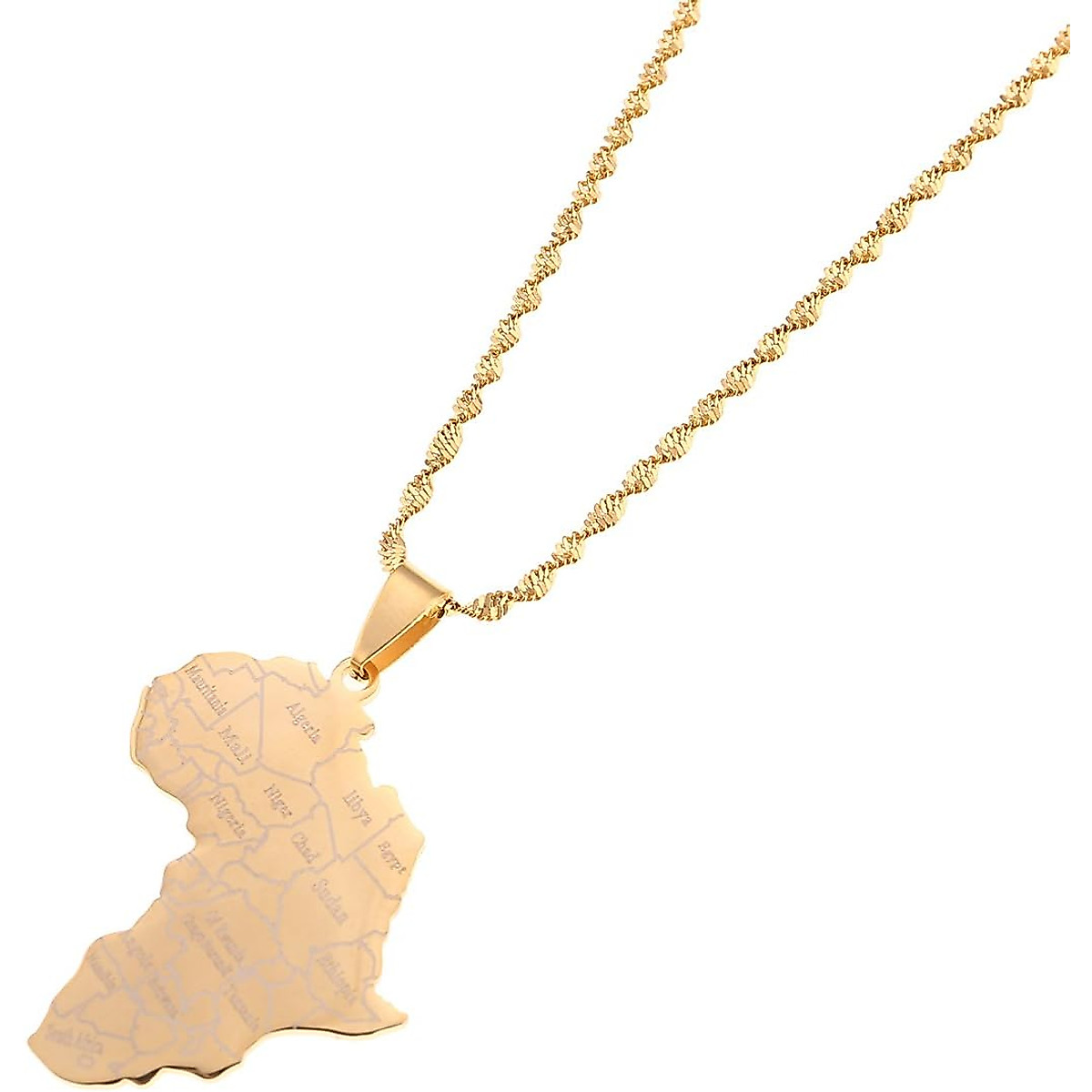 Africa Map Flag Pendant Chain African Maps Jewelry With Country Flags