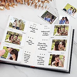 Photo Album for Fujifilm Instax Mini Camera, Polaroid Camera, Instax Photo Album with Memo Areas, 180 Pockets 2x3 Photo Album with Writing Space for Instax Mini 12 11 40 9 7+ Evo Liplay Camera,Black