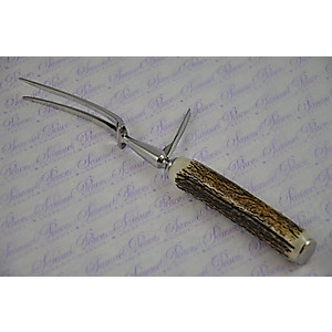 Cased Genuine Genuine Stag Horn/Antler Handle 2 Piece Carving Set Cased Made in Sheffield England