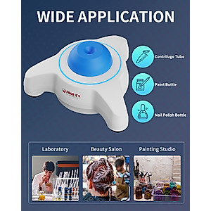 Mini Vortex Mixer with Extra Interchangeable Silicone Cap, Lab Vortex Shaker with Touch Function, 5600rpm, 6mm Orbital Diameter, for Acylic Paints, Nail Polish, Test Tubes, Blue