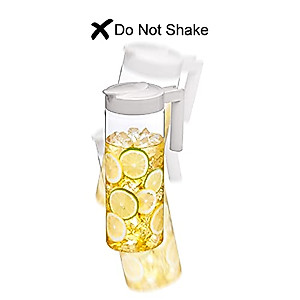 Amazing Abby - Skinny - Tritan Pitcher (64 oz), Unbreakable Plastic Pitcher with Lid, BPA-Free, Heat-Resistant, Dishwasher-Safe, Great for Both Iced and Hot Drinks, Indoors and Outdoors, White