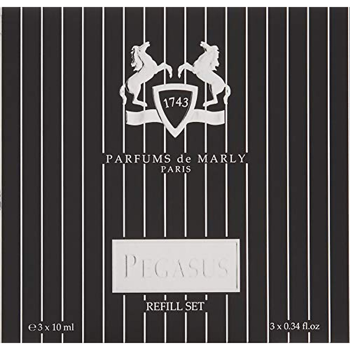 PARFUMS de MARLY - Pegasus - Refill Travel Set - 3 x 0.35 Fl Oz - Eau De Parfum For Men - Top Notes Cypress, Bergamot, Heliotrope - Heart Notes Jasmine, Lavender, Bitter Almond - 3 x 10ml