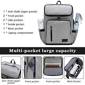 YALUNDISI Laptop Backpacks Travel Backpack , Carry On Backpack,Hiking Backpack Waterproof Outdoor Sports Rucksack Casual Daypack School Bag Fit 15.6 Inch Laptop with USB Charging Grey