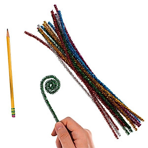 Craft County 100 Piece Pipe Cleaner Colored Packs – Vibrant Colors – DIY Arts and Crafts – Crafting Decorations – Creative School Projects – Kid’s Activities and Parties – Chenille Stems