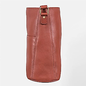 LEABAGS Leather Crossbody Bag - Vintage Genuine Buffalo Leather Handbag - Messenger Shoulder Bag Men Women Briefcase Large Milano Brown For Caramel