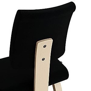 Varier Variable Plus Balans The Original Ergonomic Kneeling Chair with a Backrest for Home Office (Black Revive Fabric with Natural Ash Base)