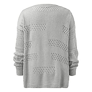 Women Casual Long Sleeve Knitted, Today 2023,Stuff Under 5 Dollars,Under 10.00 Dollar Items for Women,Prime Deals,View Orders,Deals of The Day Clearance Prime Womens Grey