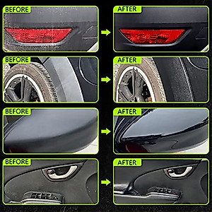 Plastic Restorer for Cars Ceramic Plastic Coating Trim Restore, Resists Water, UV Rays, Dirt, Ceramic Coating, Restores Faded and Dull Plastic, Rubber, Vinyl Back to Black! Last Over 400 Washes,100ml