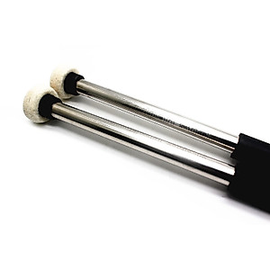 TUOREN 1 Pair Tongue Drum Mallets with Bracket Handpan Drum Sticks Rubber Mallet Percussion Instrument Accessory (Type B)