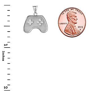 Fine 10k White Gold Video Game Controller Charm Pendant