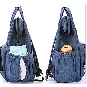 Diaper Bag Backpack, Japhet Multi-Function Waterproof Baby Bag for Boys Girls, Multifunctional Travel Diaper Backpack for Moms Dads, Large Capacity, Durable, Blue