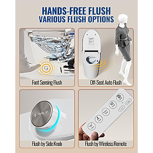 LW Smart Toilet with Bidet Built in, One Piece Elongated Modern Bidet Toilet w/Pump-Assisted Auto Flush, Foot Sensor, Heated Seat, Warm Water & Dryer, LED Display, Night Light, Built-in Water Tank