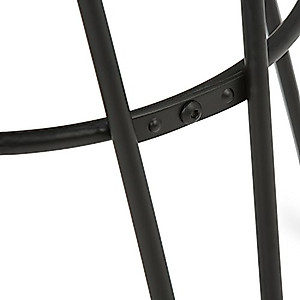 SIMPLIHOME Simeon 24 inch Counter Height Stool, Cocoa Brown and Black Metal and Elm Wood, Round, Backless, for the Kitchen and Dining Room, Industrial