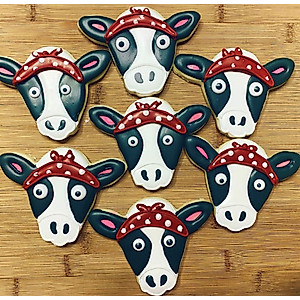 Cute Cow Steer Face Metal Cookie Cutter, 4.5" Made in USA by Ann Clark