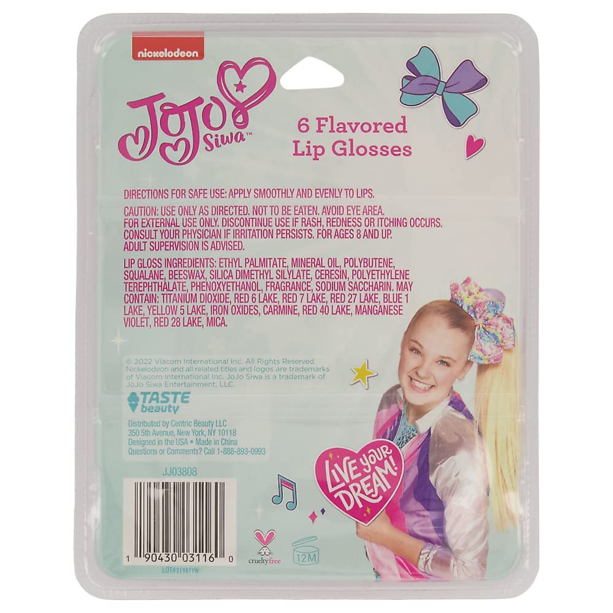 JoJo Siwa 6 Piece Lip Gloss Clamshell