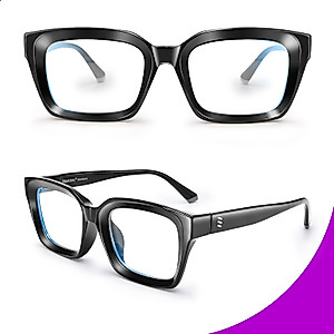 VISOONE Chunky Square Blue Light Blocking Glasses with Anti Computer Glare for Working Women Men MONTANA