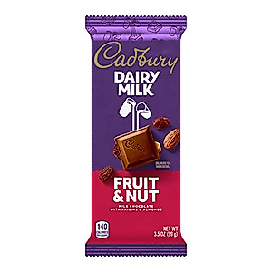 CADBURY DAIRY MILK Fruit & Nut Milk Chocolate Candy Bars, 3.5 oz (14 Count)