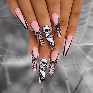 Halloween Nail Stamping Plate Nightmare Before Christmas Nails Stamping Kit The Day of Dead Ghost Holiday Nail Stamping Plate Nail Stamper Kit for Women Girls DIY Salon