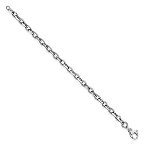 Auriga Fine Jewelry 14K White Gold Polished Fancy Link Bracelet 7.75"