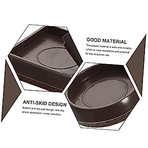 STOBOK 16 Pcs Chair Pad Professional Furniture Wheel Caster Cups Bed Stoppers to Prevent Sliding Square Furniture Caster Cups Rug Replaceable Furniture Coasters Non-Slip Furniture Pad