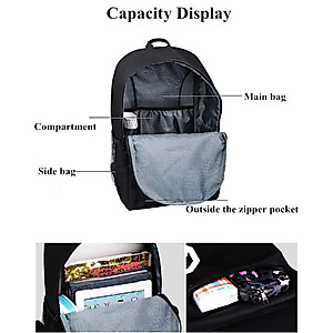 Anime Luminous Backpacks for Boys ,Lumcissy 15.6'' Laptop Backpack with USB Charging Port with USB Charging Port and Anti-theft Lock,Unisex Fashion Black Daypack,Travel Laptop Backpack