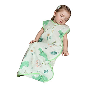 Toddler Sleeping Sack Muslin Cotton ( 3-5 Years) Lightweight 0.5 Tog Baby Sleeping Bag Infant Wearable Blanket XL (2-4 T) Summer Thin Sleeveless Kids Sleeper Large soft Breathable Sleep Suit Bag