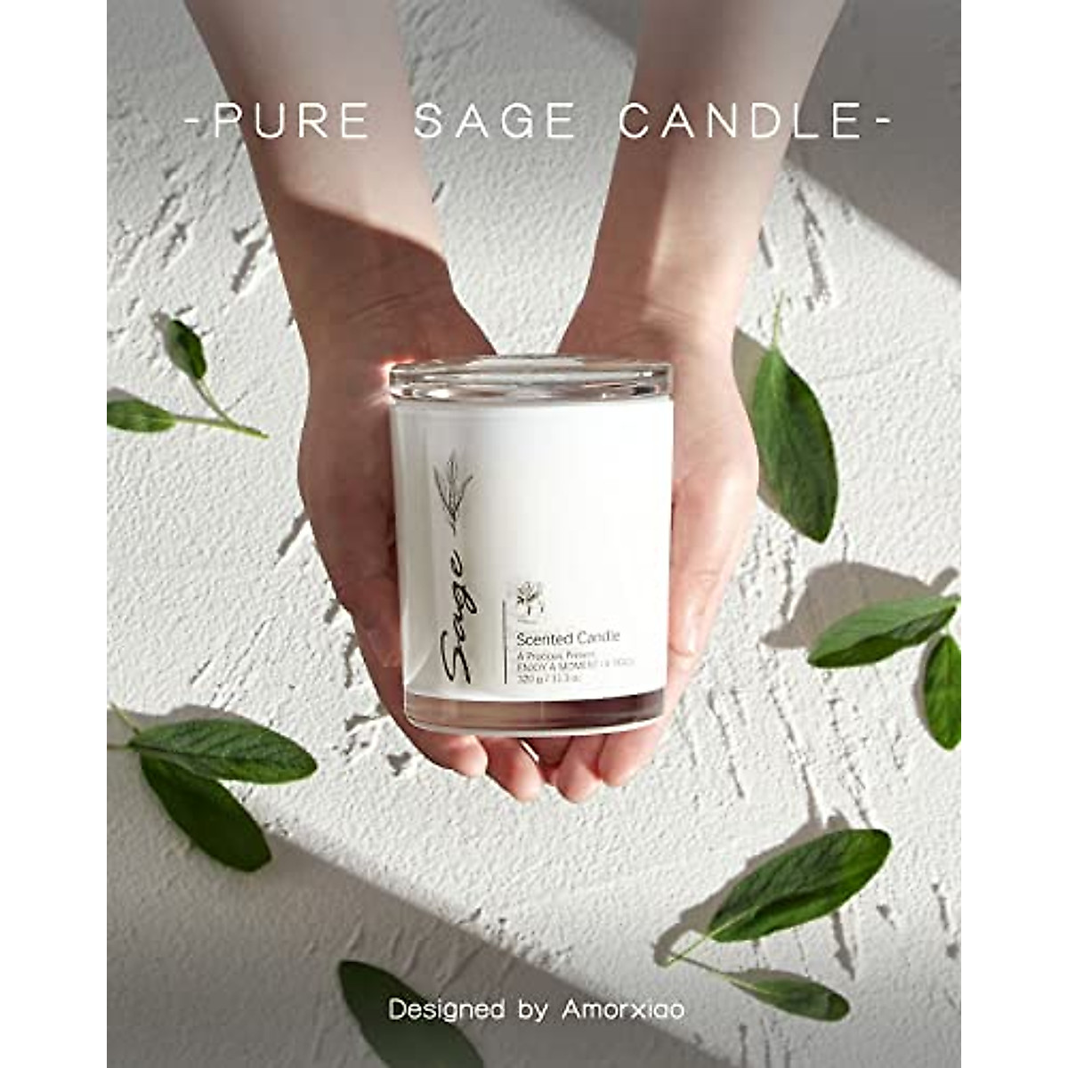 Sage Candles for Cleansing House Negative Energy, Alternative to Smudge Sticks, 22.6 OZ Sage Candles for Home Scented, Sage Smudge Candles for Meditation, Home Cleansing, Smudge Rituals, Pack of 2