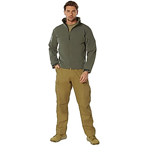 Rothco Covert Ops Lightweight Soft Shell Jacket – Tactical Utility Outdoor Jacket (US, Alpha, X-Large, Regular, Regular, Olive Drab)
